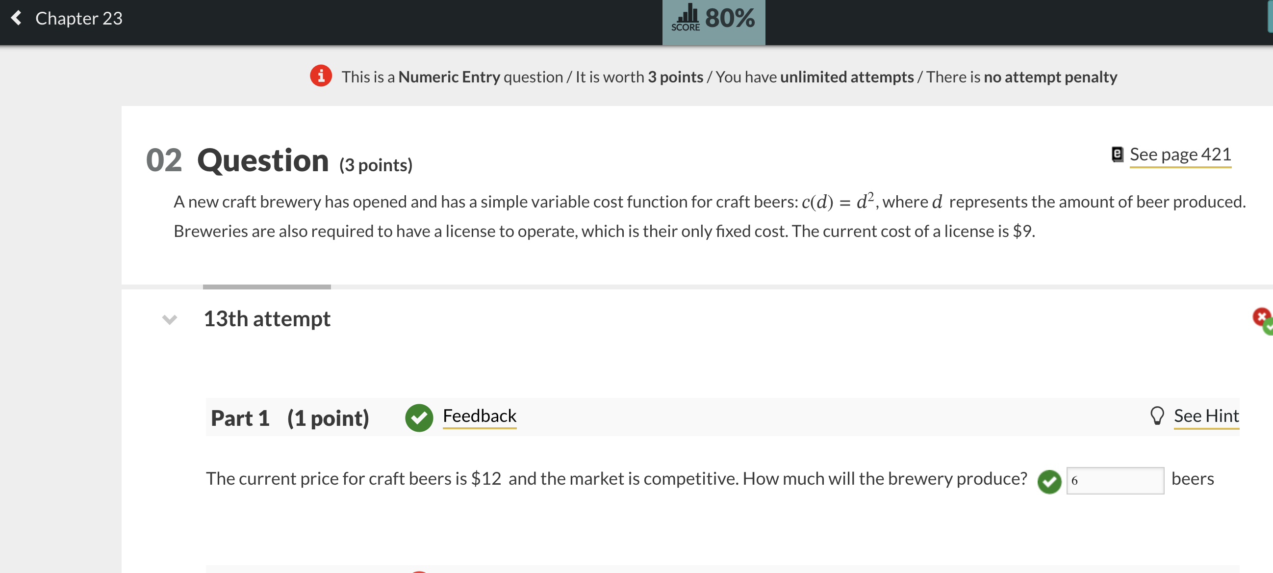 Solved (i) This is a Numeric Entry question / It is worth 3 | Chegg.com