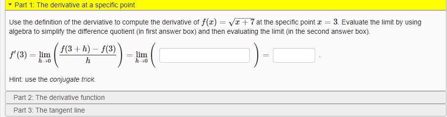 Solved Part 1 Limit Of A Difference Quotient Suppose F 1