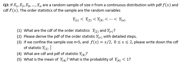 Solved (4) If we use X to represent the statistic of sample | Chegg.com