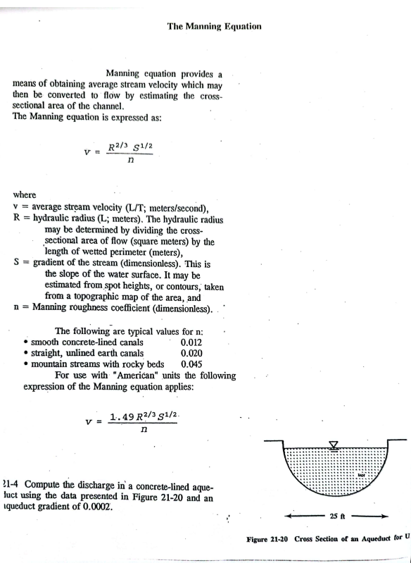 Solved The Manning Equation Manning equation provides a | Chegg.com