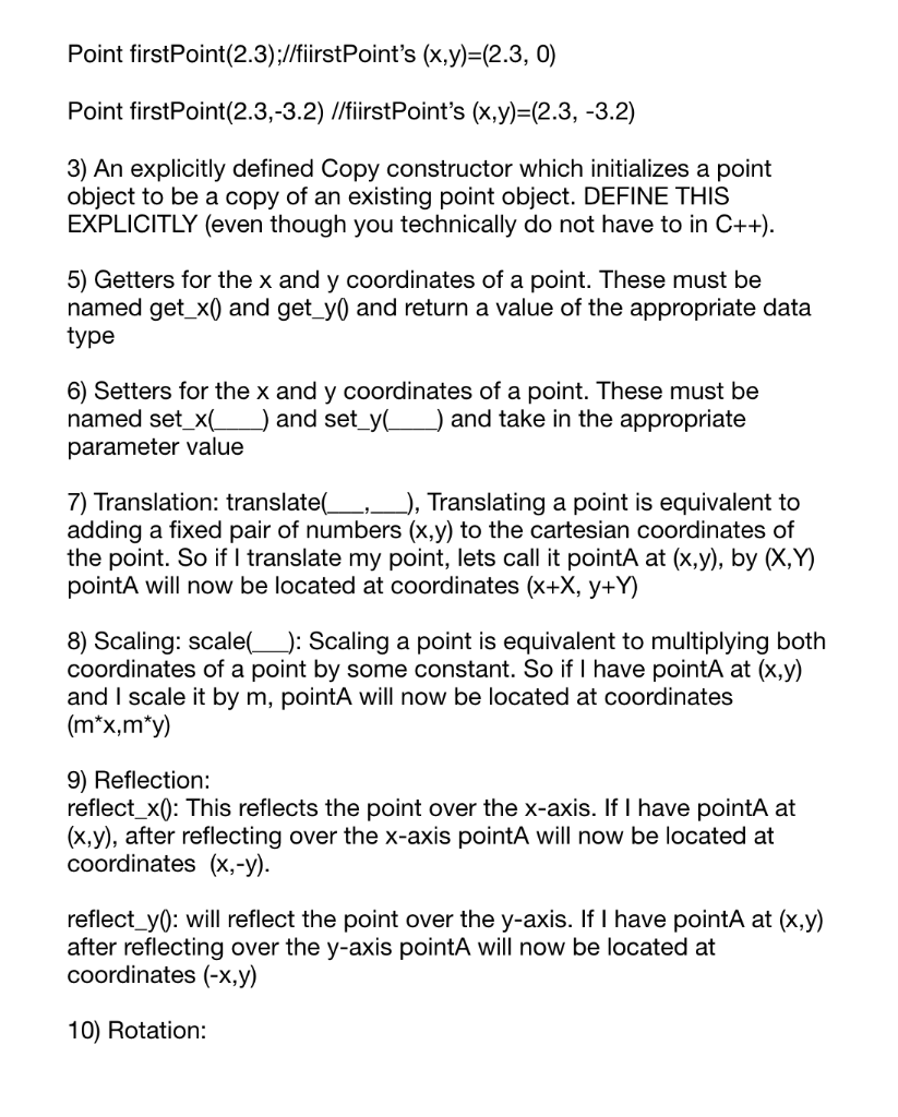 Point/Line Assignment Part 1: Point In this | Chegg.com