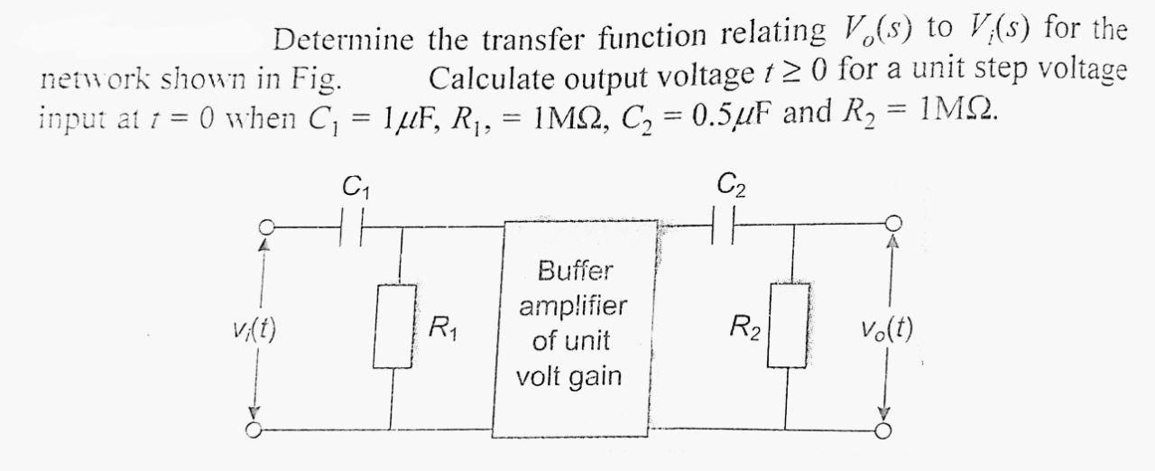 Solved a Determine the transfer function relating V.(s) to | Chegg.com