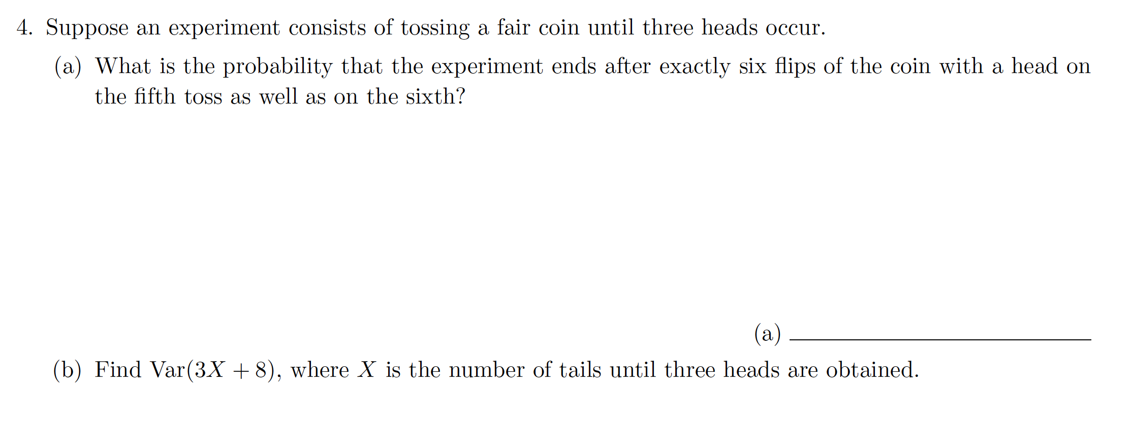 Solved 4. Suppose an experiment consists of tossing a fair | Chegg.com