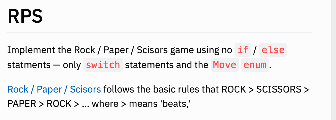 Solved RPS Implement the Rock / Paper / Scisors game using | Chegg.com