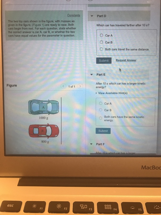 Solved Constants Part D The two toy cars shown in the | Chegg.com