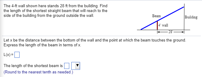 Solved The 4-ft wall shown here stands 28 ft from the | Chegg.com Solved The 4-ft wall shown here stands 28 ft from the | Chegg.com