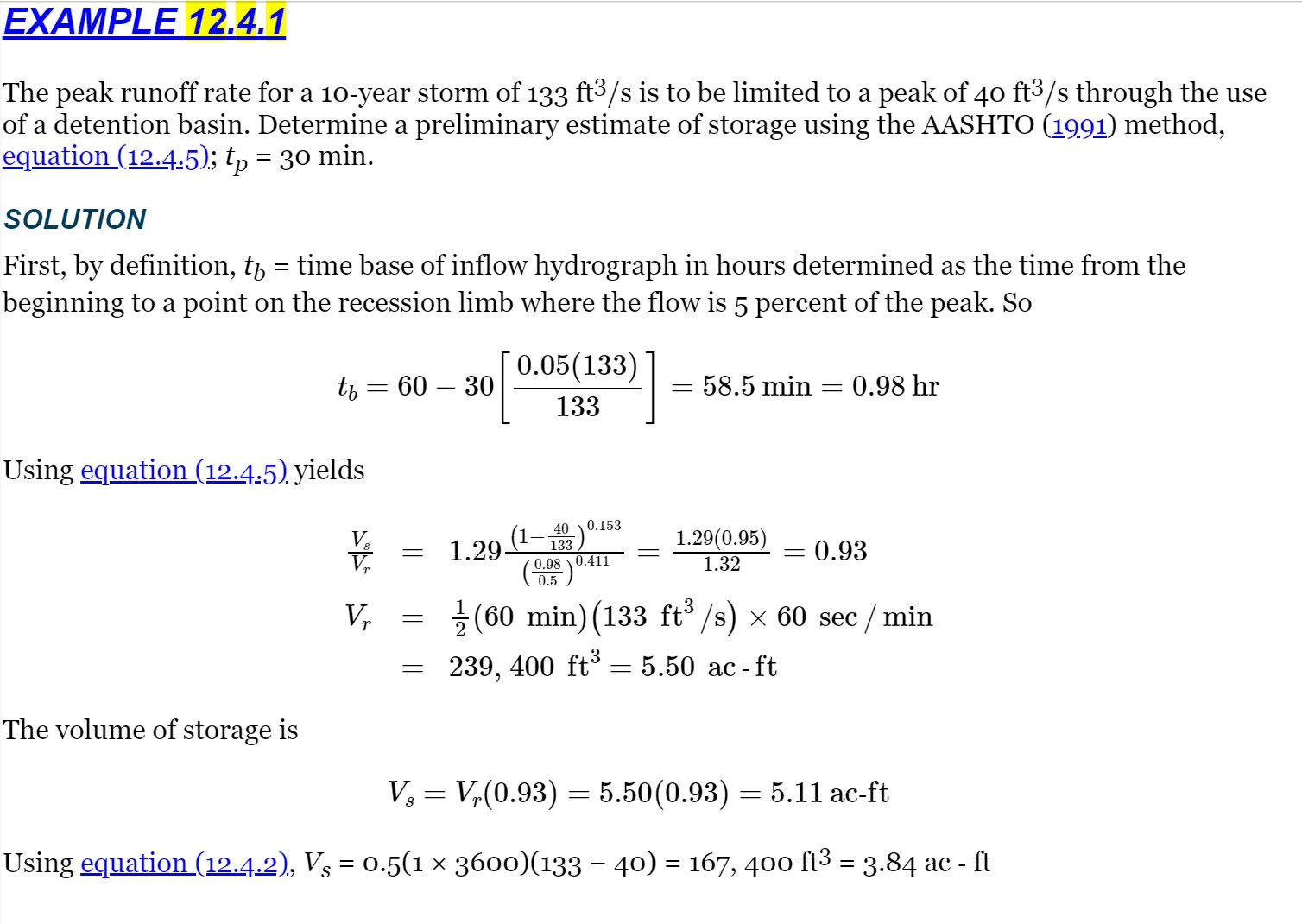 Solved 12.4.1 Rework example 12.4.1 with the flow peak | Chegg.com