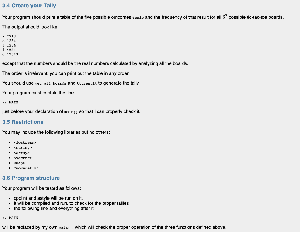 3 Tic Tac Toe Analyzer Summary: write functions for | Chegg.com