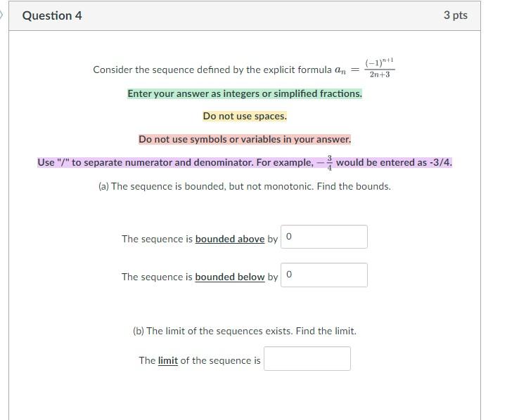 Solved Consider the sequence defined by the explicit formula | Chegg.com