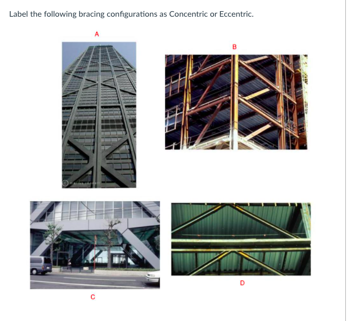 Solved Label the following bracing configurations as | Chegg.com