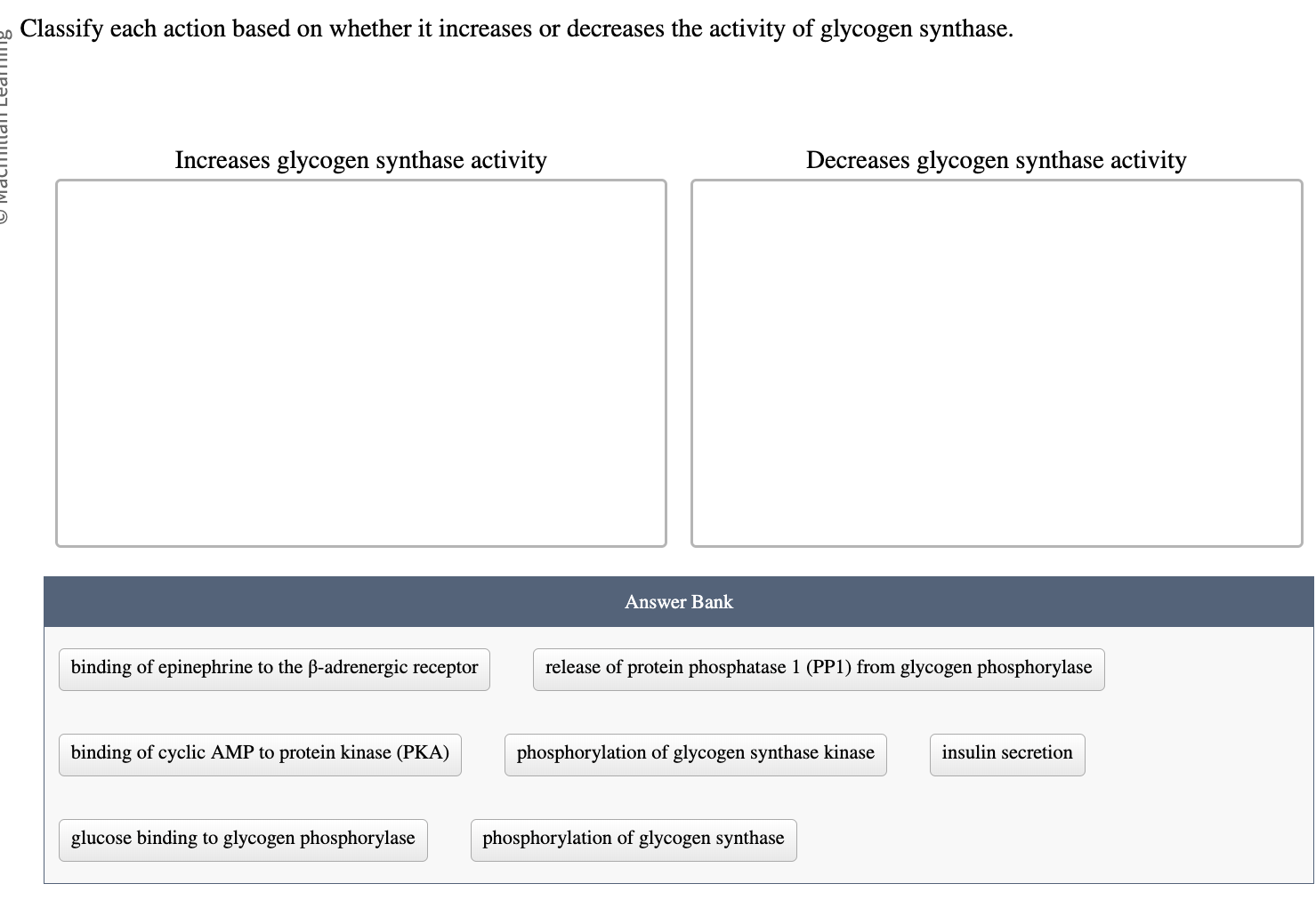 Solved Classify each action based on whether it increases or | Chegg.com