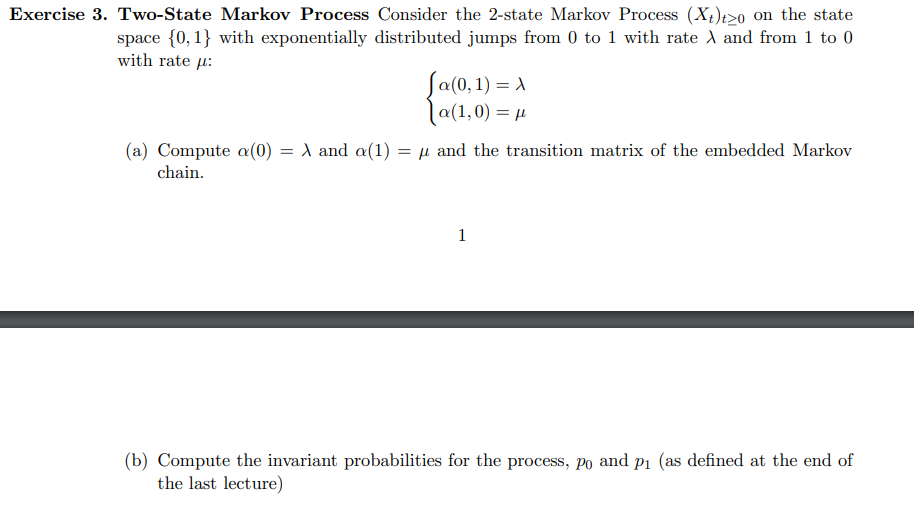 Solved 3. Two-State Markov Process Consider the 2-state | Chegg.com