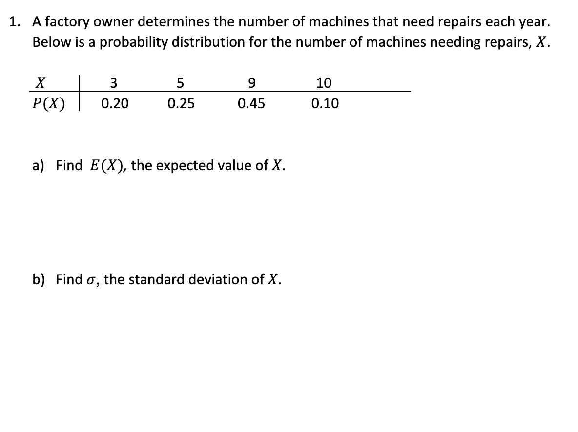 Solved A factory owner determines the number of machines | Chegg.com
