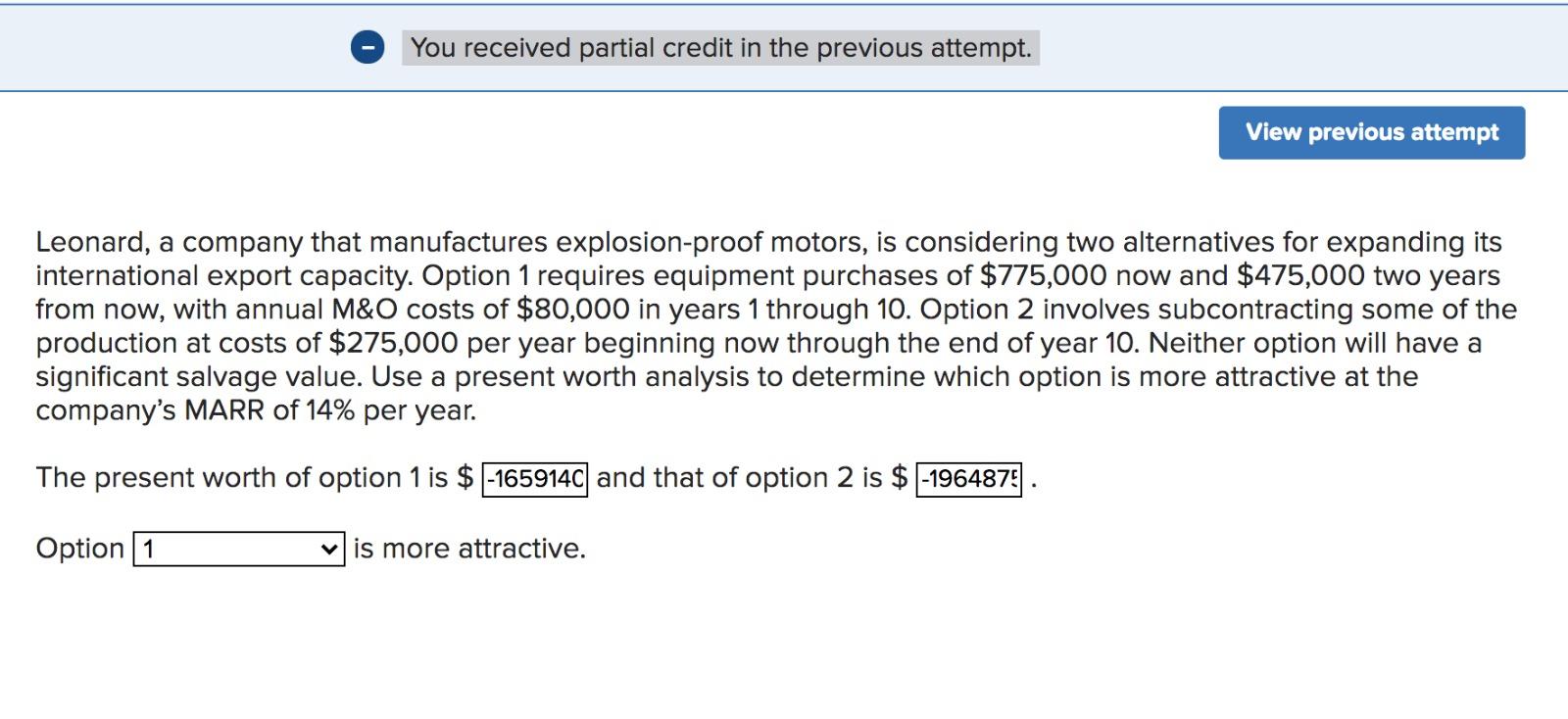 Solved You received partial credit in the previous attempt. | Chegg.com