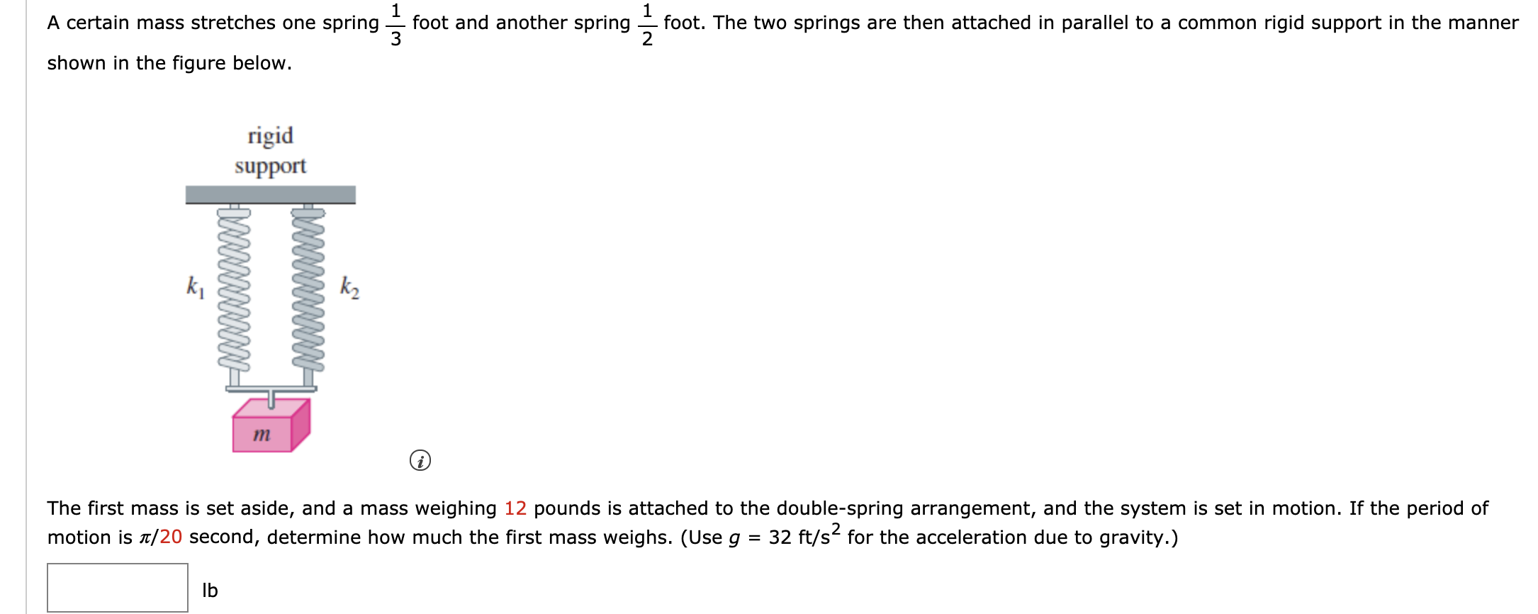 Solved foot and another spring foot. The two springs are | Chegg.com