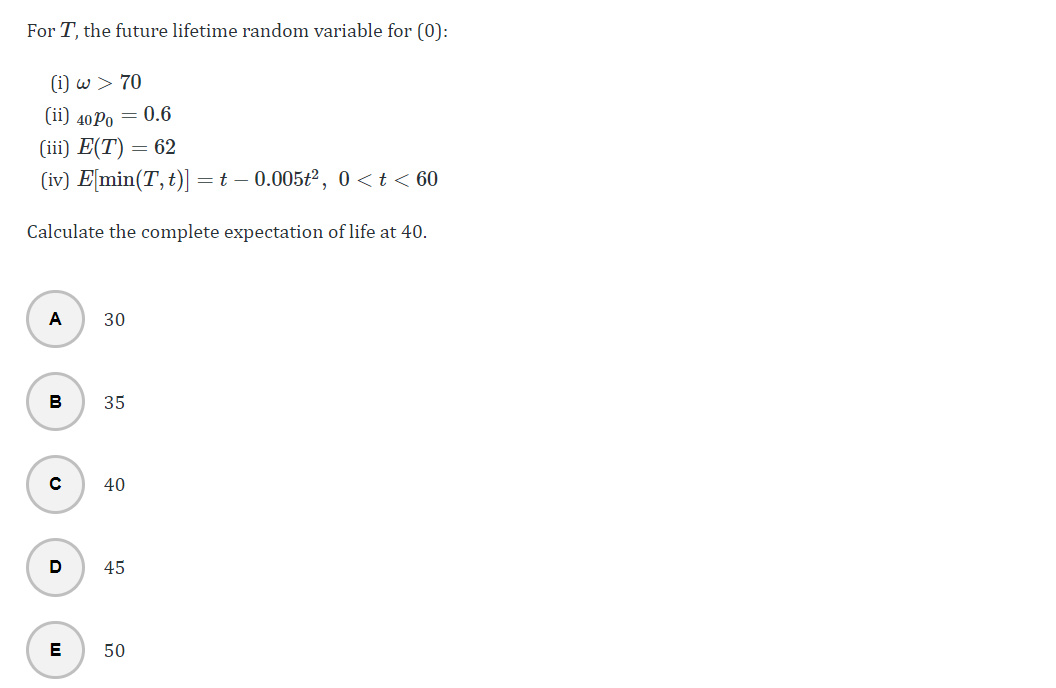 Solved For T, the future lifetime random variable for (0) : | Chegg.com Solved For T, the future lifetime random variable for (0) : | Chegg.com