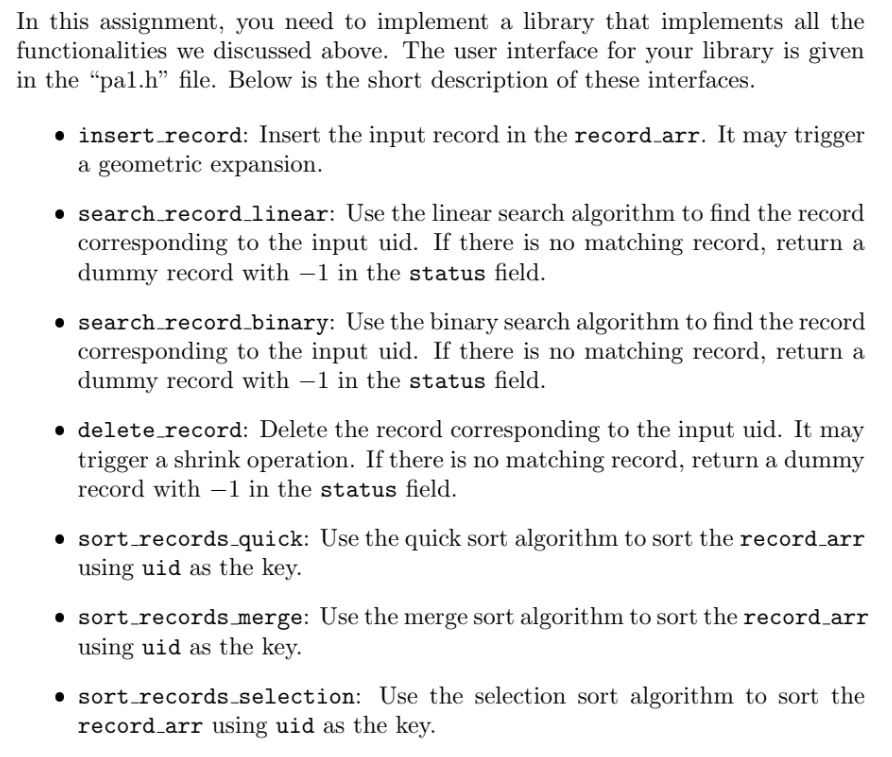 Solved URGENT! Please implement the c code according to what | Chegg.com