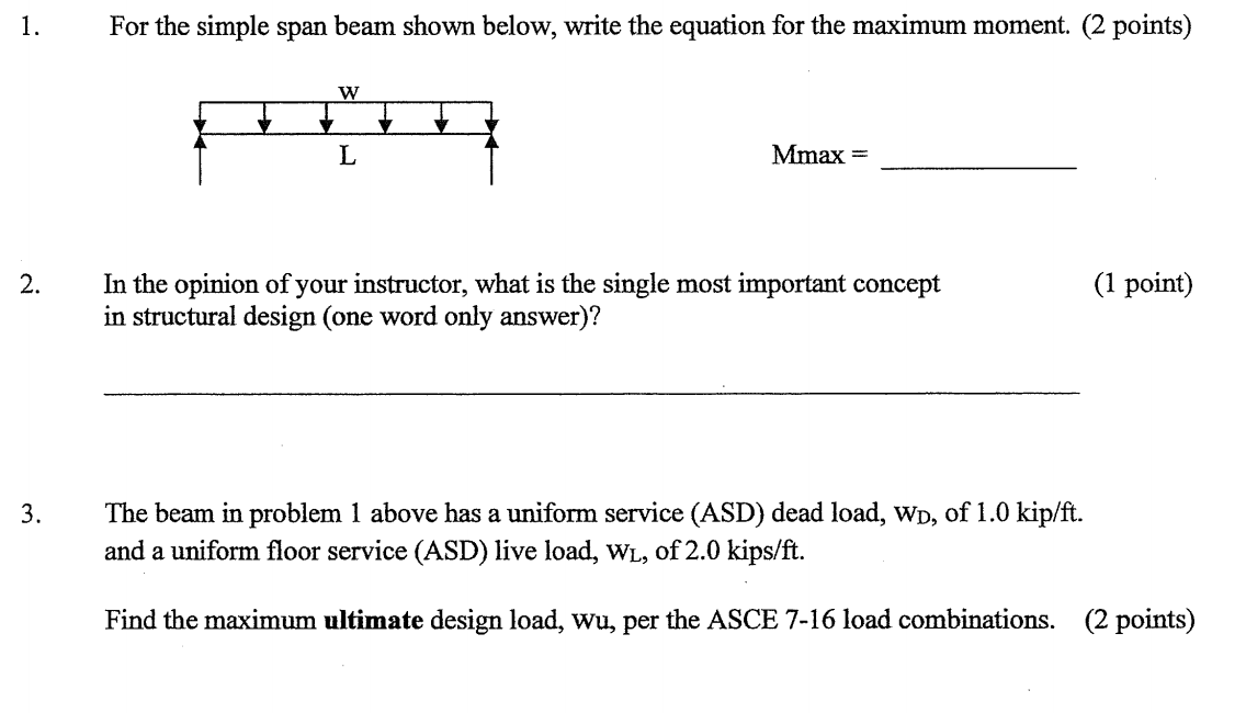 Solved 1. For the simple span beam shown below, write the | Chegg.com