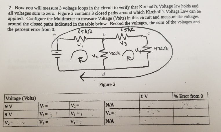 Solved 2. Now you will measure 3 voltage loops in the | Chegg.com