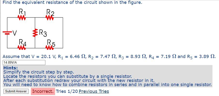Solved Find the equivalent resistance of the circuit shown | Chegg.com
