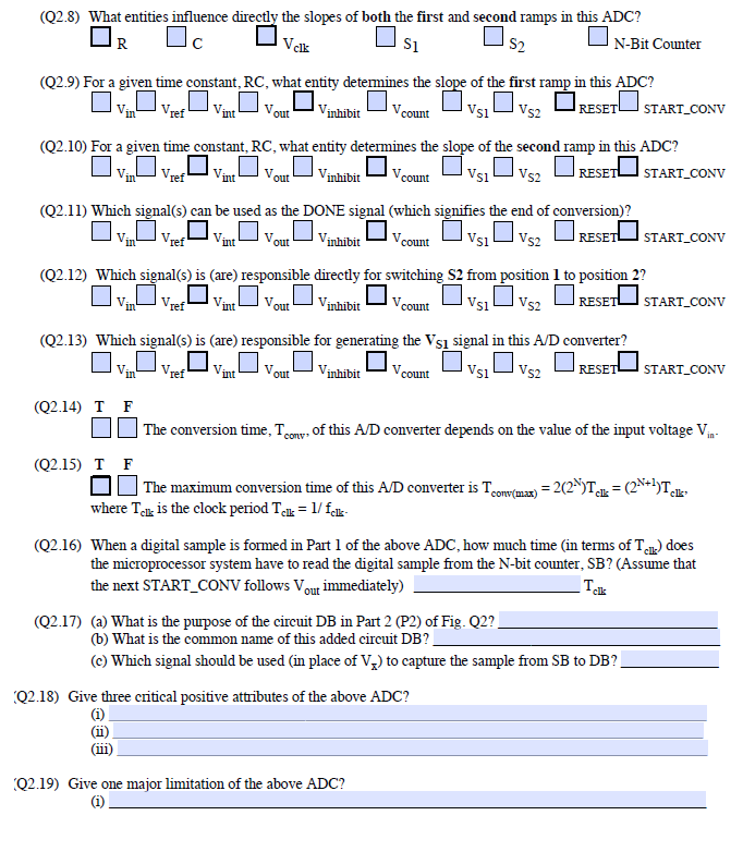Solved Q2. A/D CONVERTERS (Maximum Mark: 70) Answer the | Chegg.com