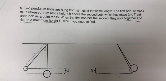 Solved 5. Two pendulum bobs are hung from strings of the | Chegg.com