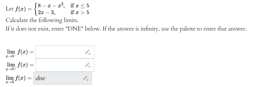 Solved Let F X {8−x−x2 2x−3 If X≤5 If X 5 Calculate The