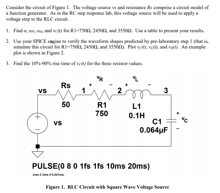 Solved Consider The Circuit Of Figure 1 The Voltage Source 