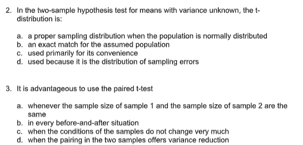 Solved In the two-sample hypothesis test for means with | Chegg.com