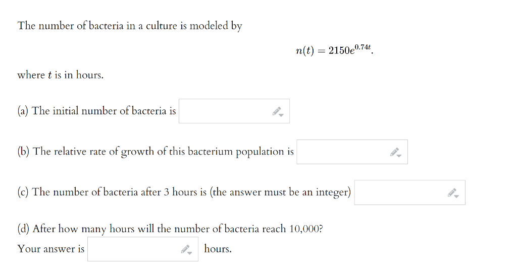 Solved The number of bacteria in a culture is modeled by | Chegg.com