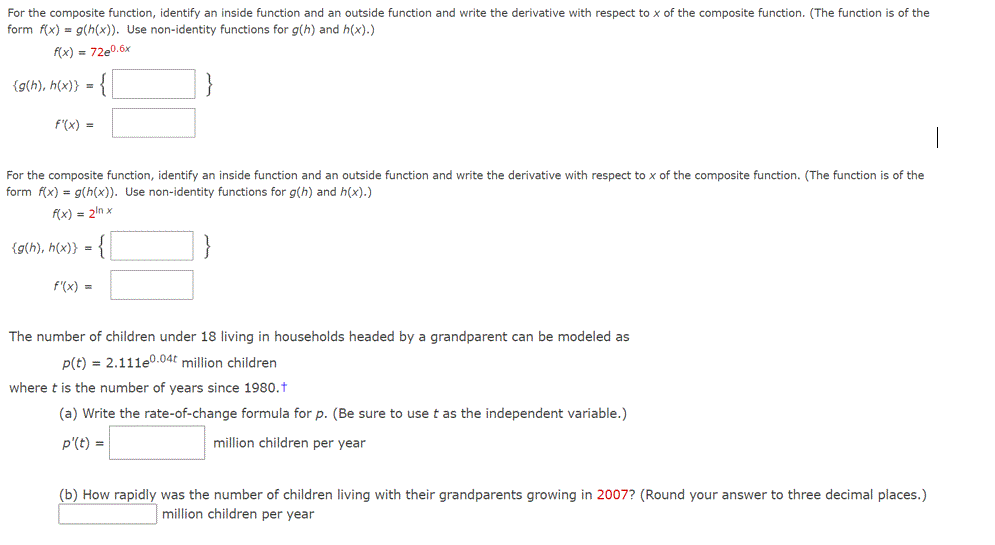 Solved For The Composite Function Identify An Inside 6495