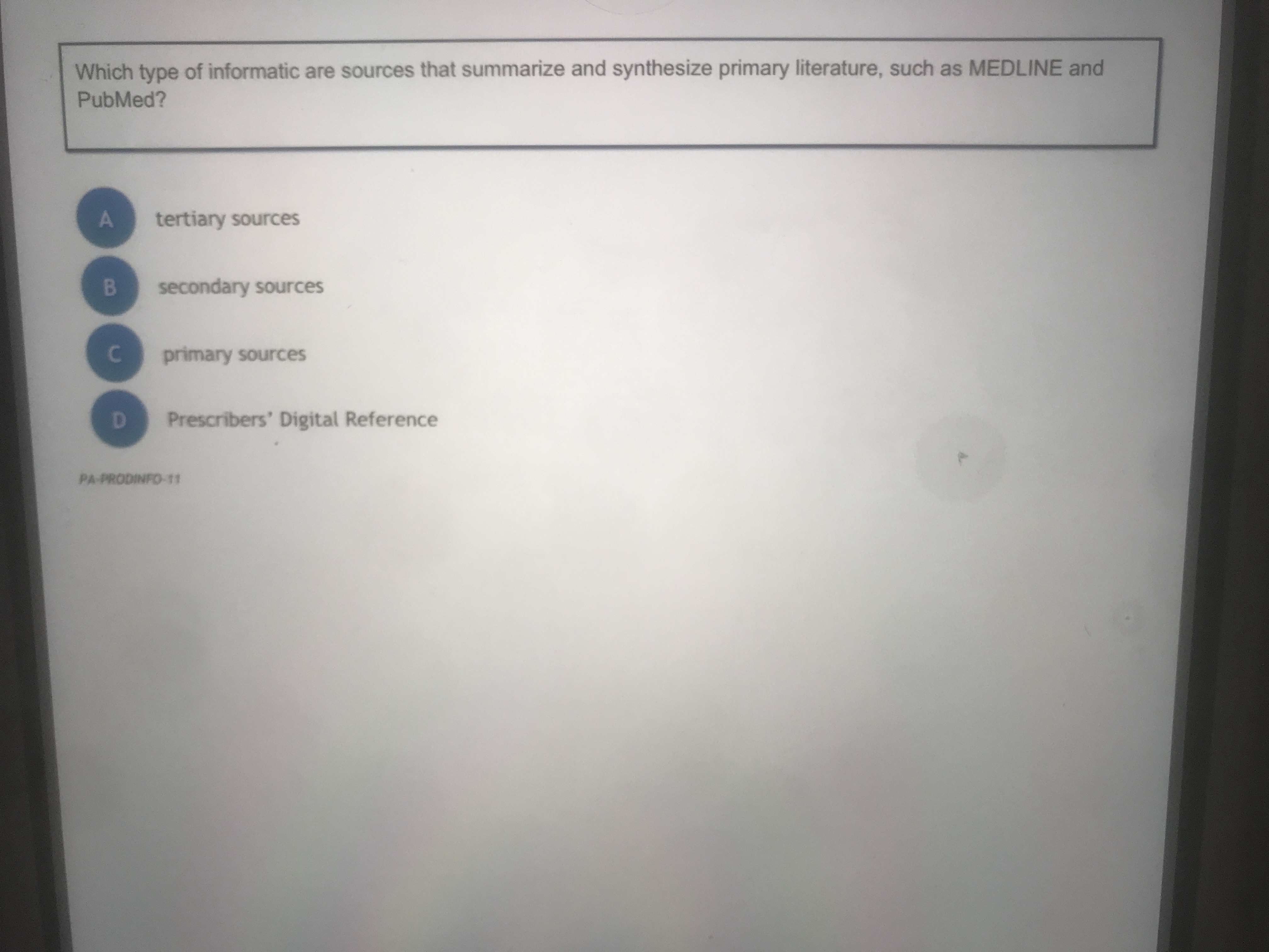 Solved Which type of informatic are sources that summarize | Chegg.com