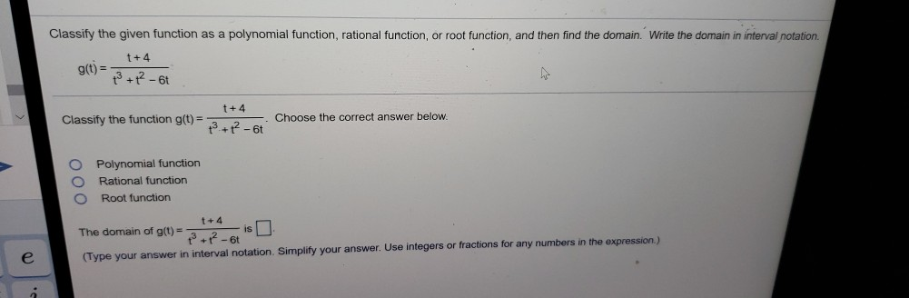 Solved Classify the given function as a polynomial function, | Chegg.com
