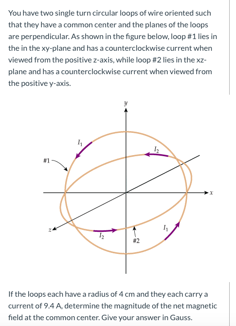 Solved You have two single turn circular loops of wire | Chegg.com
