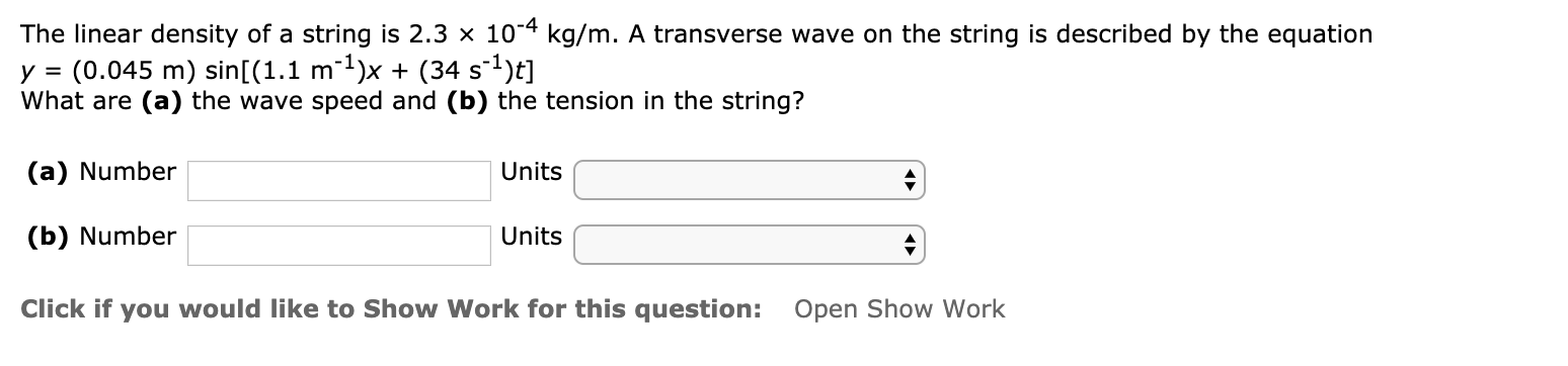 Solved The linear density of a string is 2.3 x 10-4 kg/m. A | Chegg.com