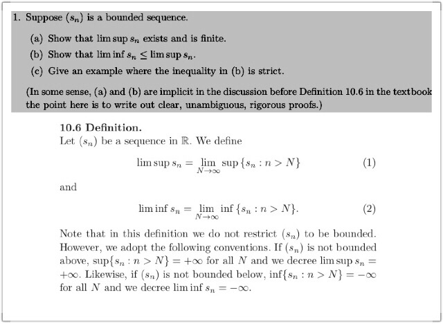 Suppose (s_n) is a bounded sequence. Show that lim | Chegg.com