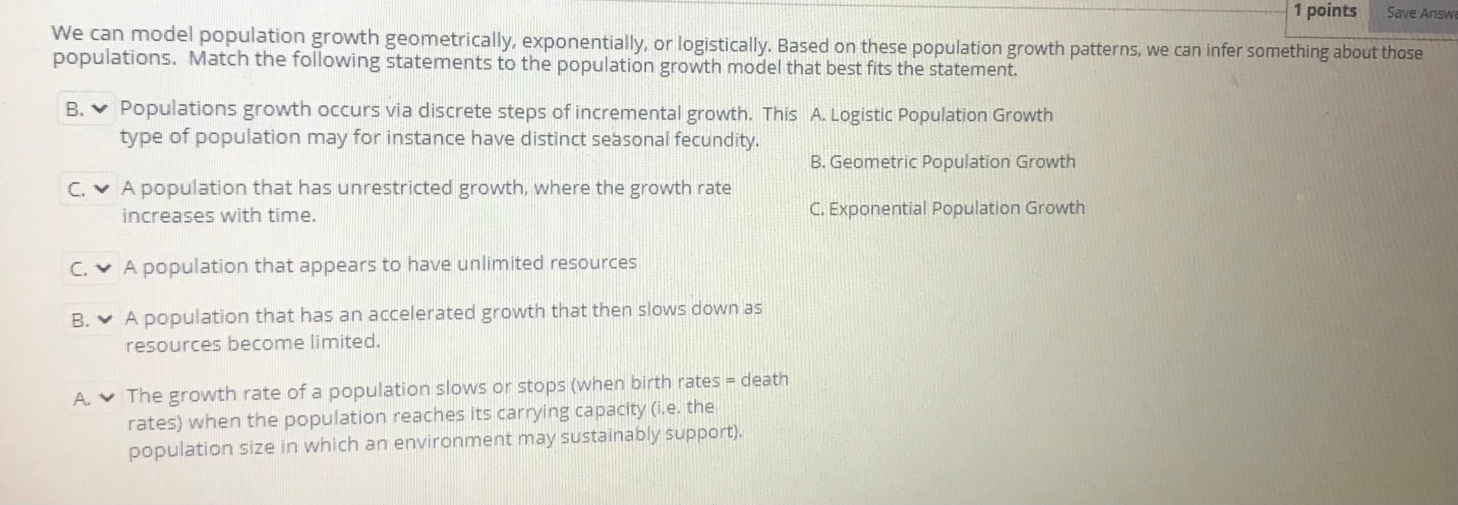 Solved We can model population growth geometrically, | Chegg.com
