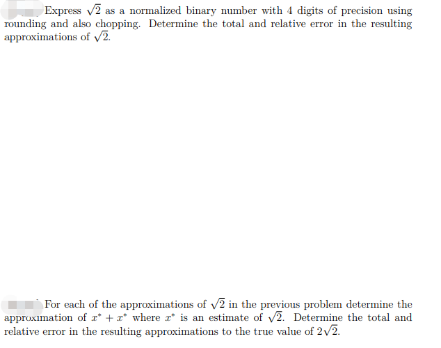 Solved Express √2 as a normalized binary number with 4 | Chegg.com