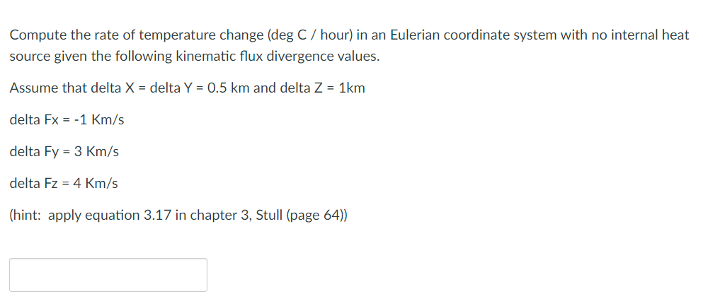 Solved Compute the rate of temperature change (deg C /hour) | Chegg.com