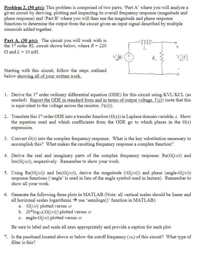 Solved Problem 2. (50 pts): This problem is comprised of two | Chegg.com