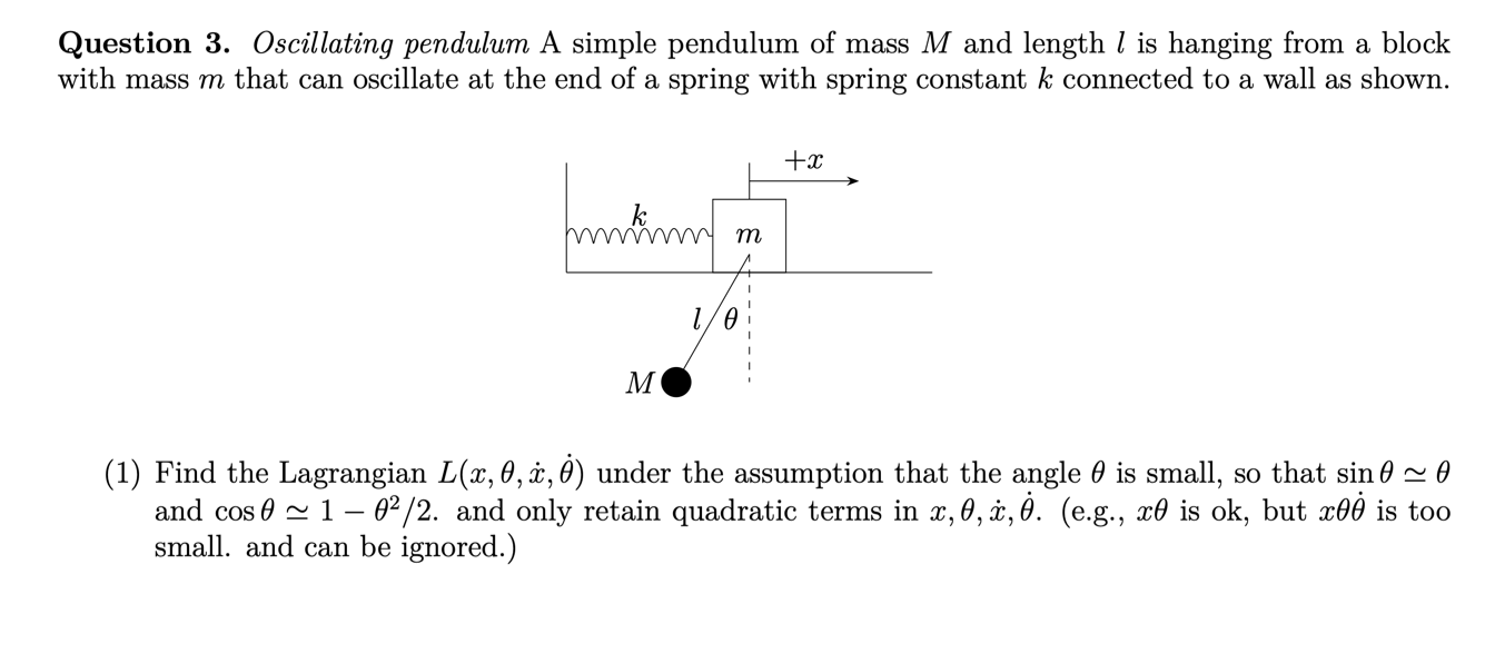 Solved Question 3. Oscillating pendulum A simple pendulum of | Chegg.com