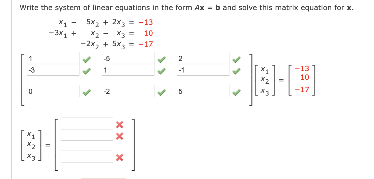 Solved Write the system of linear equations in the form Ax=b | Chegg.com