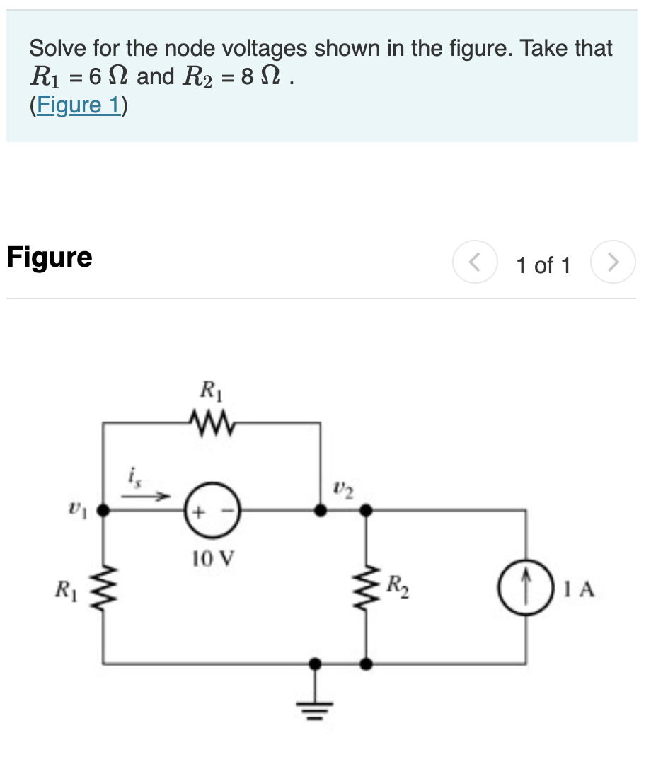 Solved Solve for the node voltages shown in the figure. Take | Chegg.com