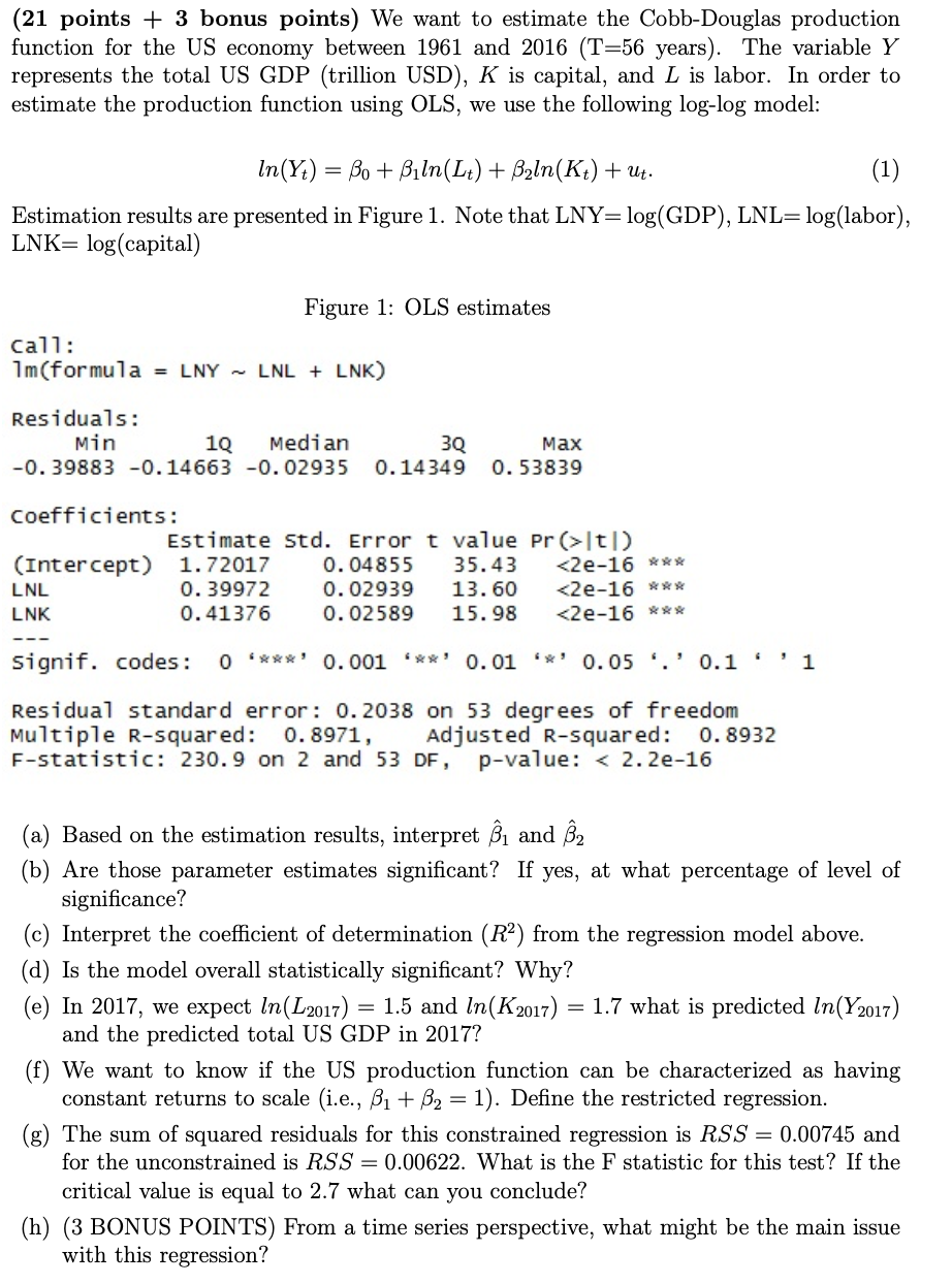 Solved ( 21 points +3 bonus points) We want to estimate the | Chegg.com