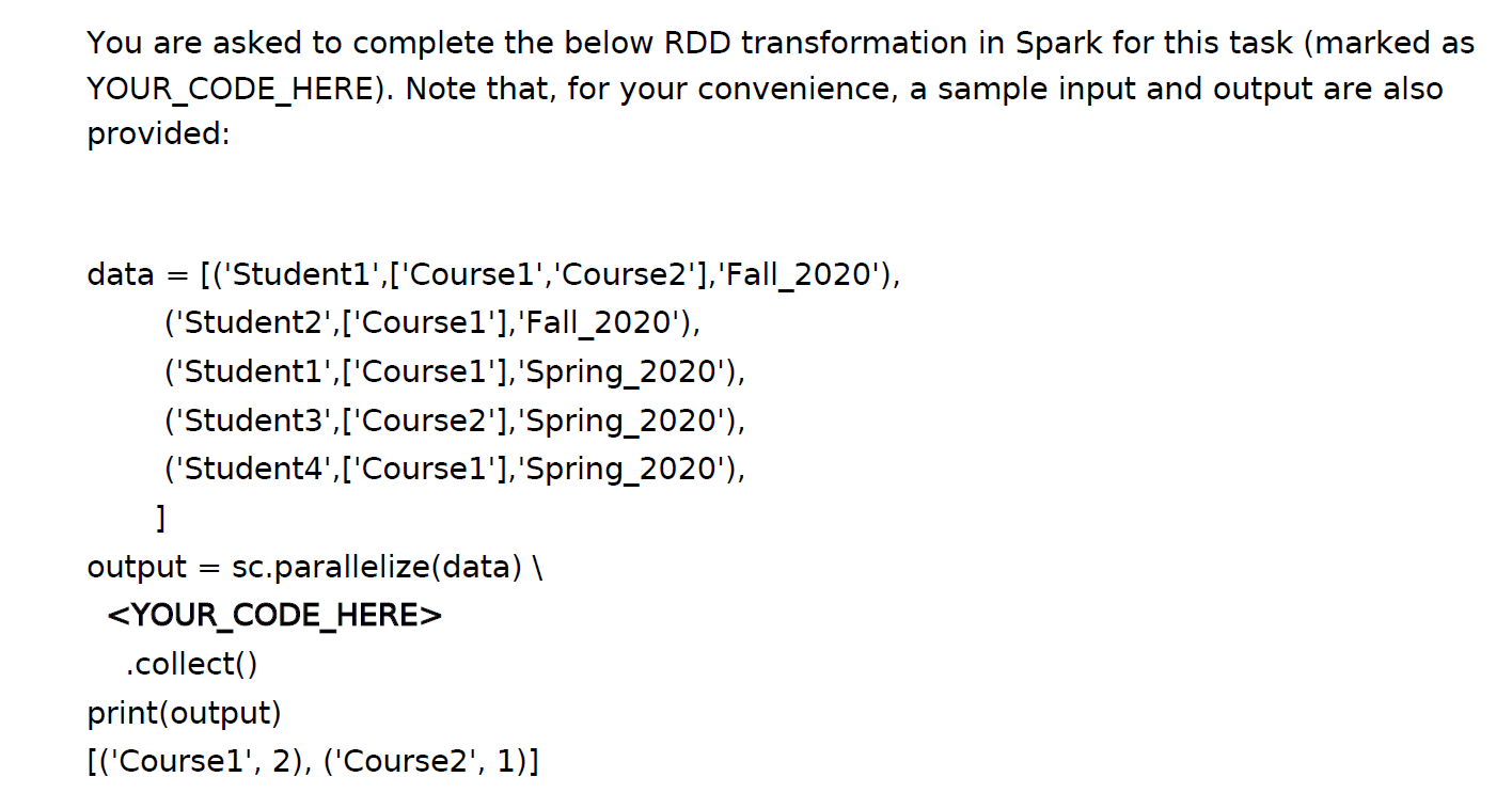 Solved You are asked to complete the below RDD | Chegg.com