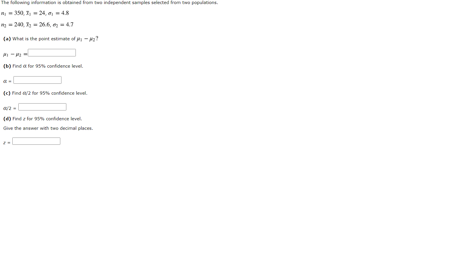 Solved The following information is obtained from two | Chegg.com