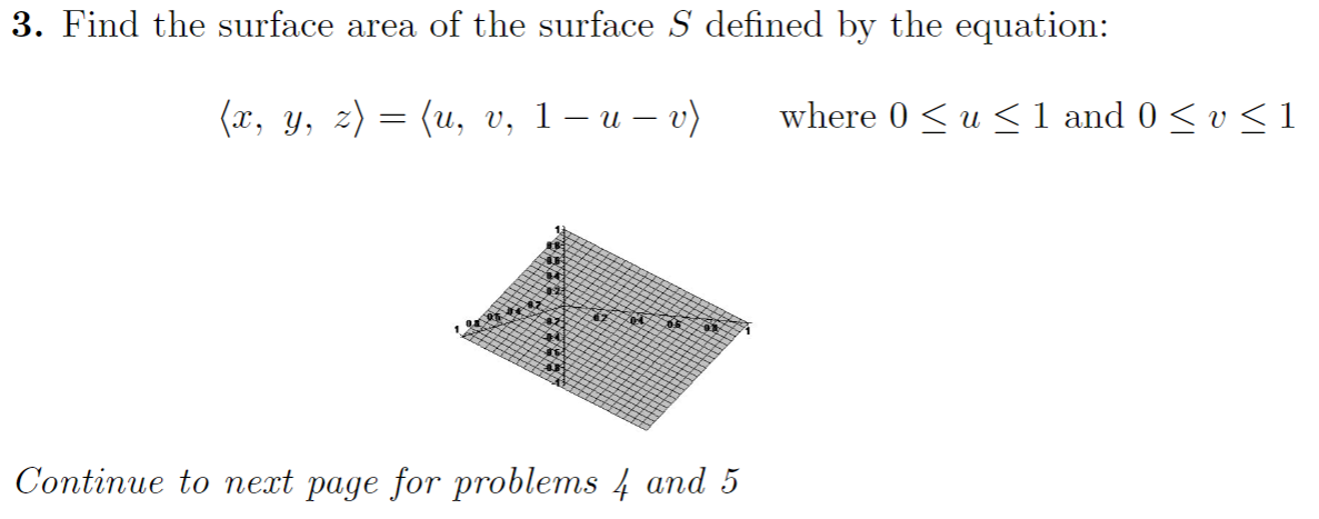 Solved 3. Find the surface area of the surface S defined by | Chegg.com