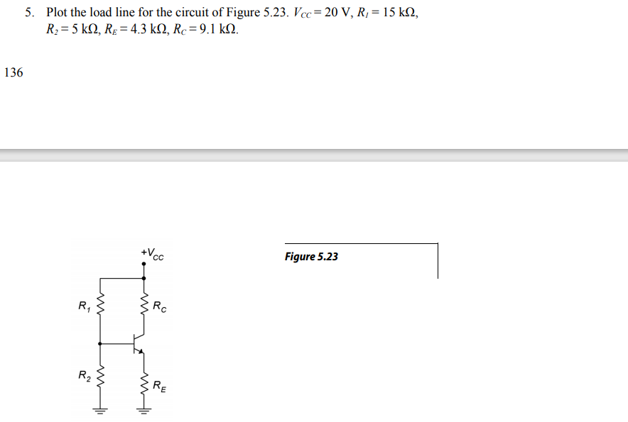 Solved 5. Plot the load line for the circuit of Figure 5.23. | Chegg.com