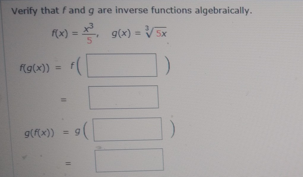 Solved Verify That Fand G Are Inverse Functions