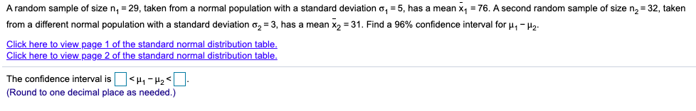 Solved A random sample of size ng = 29, taken from a normal | Chegg.com